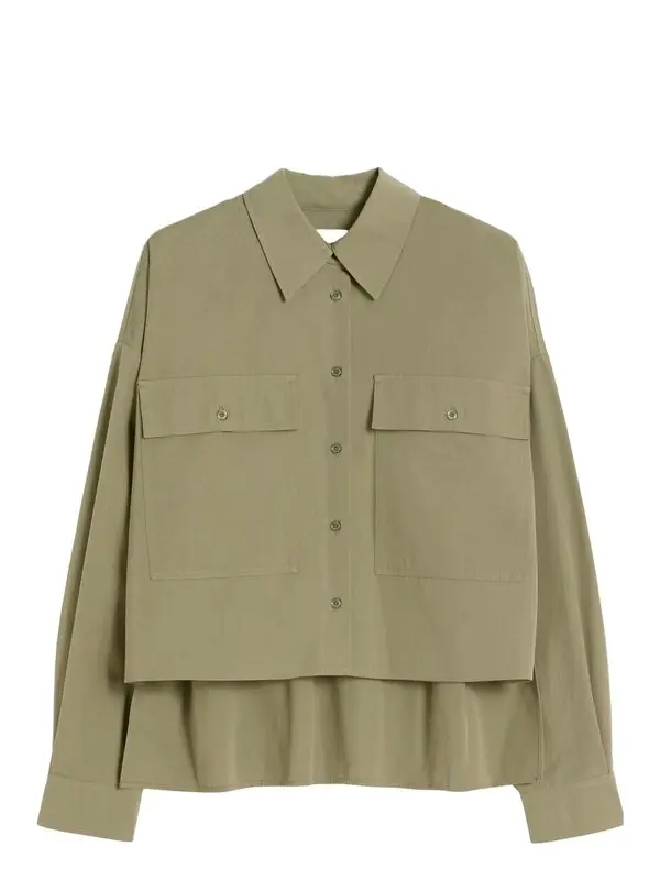Max Mara Long Sleeve Collared Shirt - Khaki