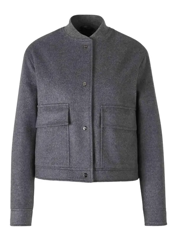 Herno Felted Button-up Bomber Jacket - Stone Gray