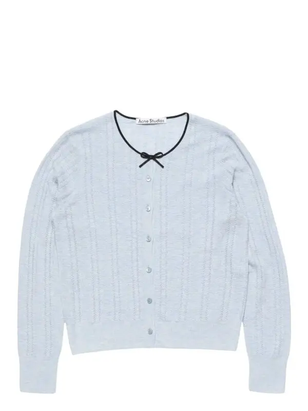 Acne Studios Silk Cardigan With Bow Detail - White