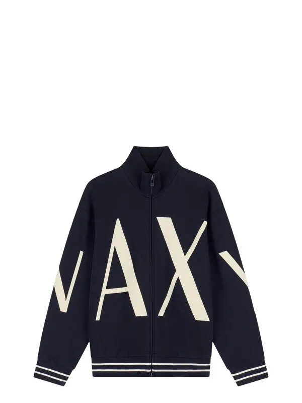 Armani Exchange Sweatshirt In Bonded Stretch Cotton - Black