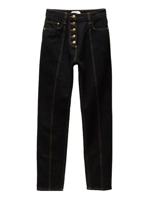Versace Belt Loop Jeans With Button Detailing - Black