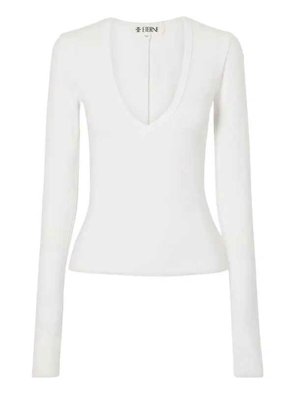 Eterne Ribbed Jersey T-shirt - White