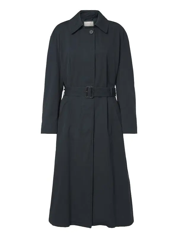 THE ROW Catania Washed Cotton Car Coat - Blue