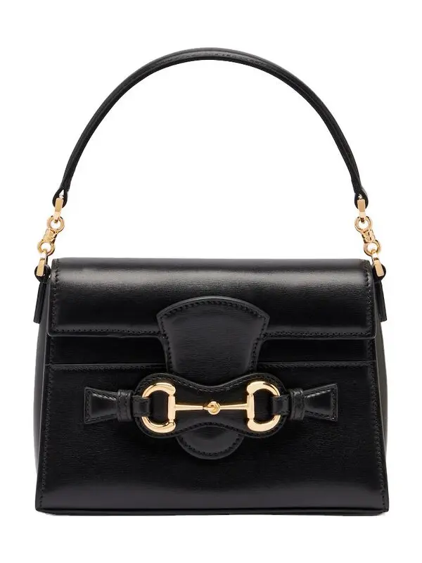 Gucci Horsebit Duomo Small Leather Top Handle Bag - Black