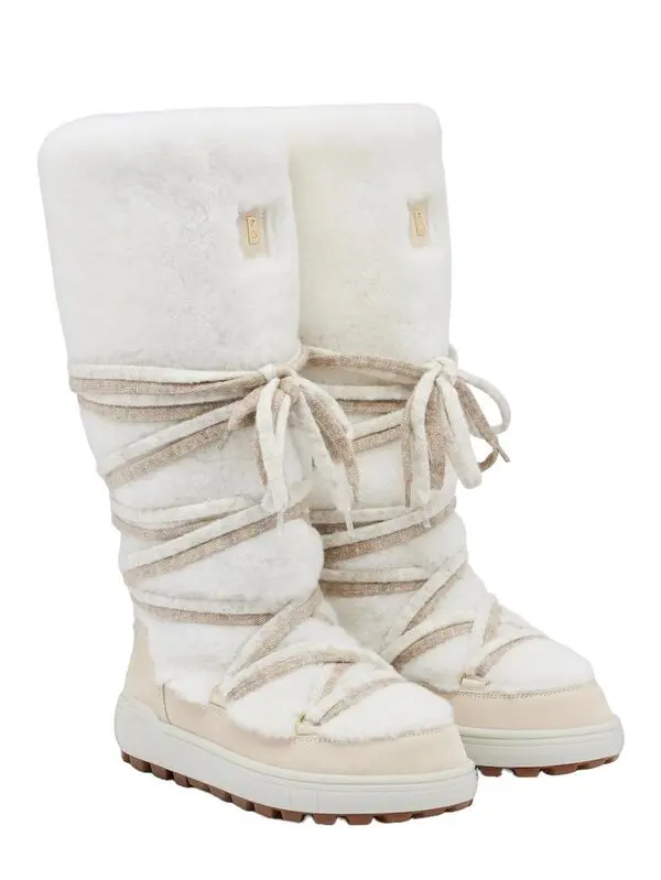Bogner Chamonix Shearling Snow Boots - White