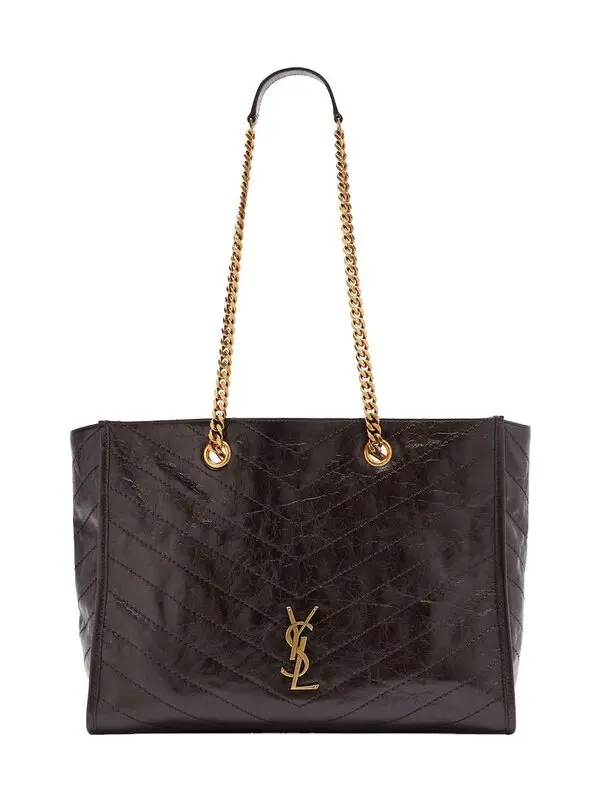 Saint Laurent Niki East West Large Leather Tote Bag - Black