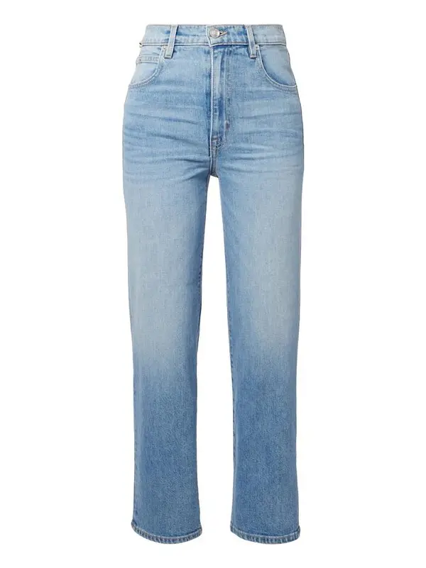 SLVRLAKE London Cropped Straight Leg Jeans - Blue