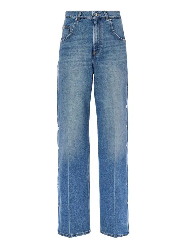 Stella McCartney Mid-rise Wide-leg Jeans In Raw Denim - Blue