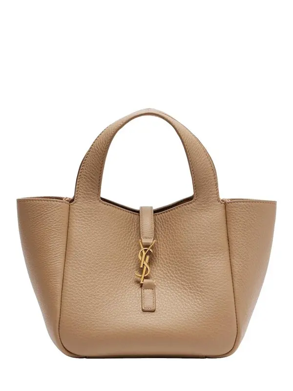 Saint Laurent Le 5 À 7 Baby Bea Leather Top-handle Bag - Beige