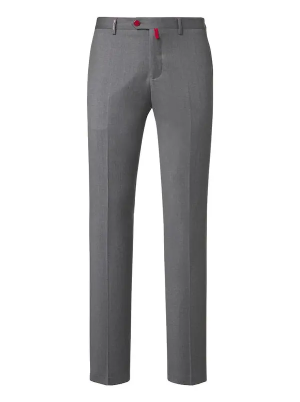 Kiton Virgin Wool Slim Fit Trousers - Grey