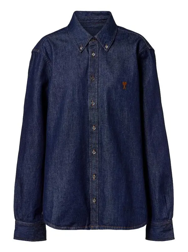 AMI Paris De Coeur Denim Shirt - Blue