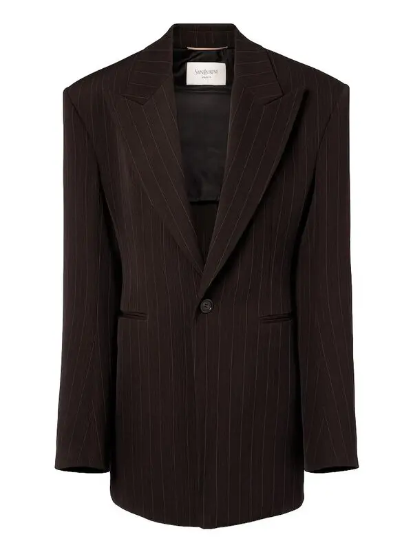 Saint Laurent Wool-blend Blazer - Brown
