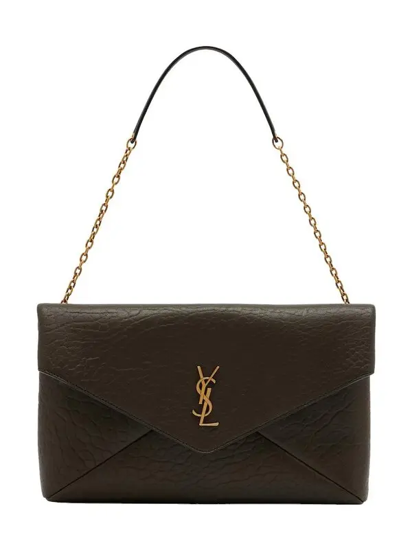 Saint Laurent Cassandre Large Leather Shoulder Bag - Green