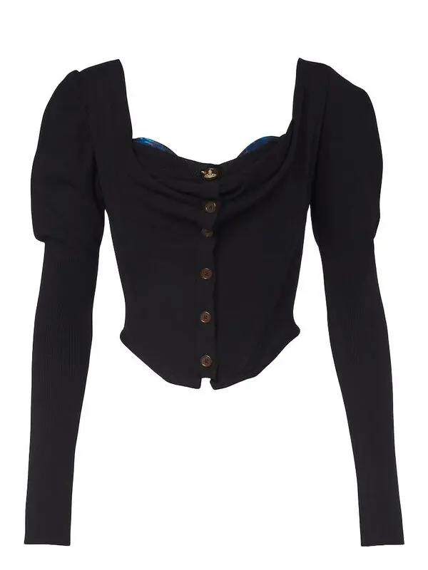 VIVIENNE WESTWOOD Bea Knitted Cotton And Cashmere Cardigan - Black