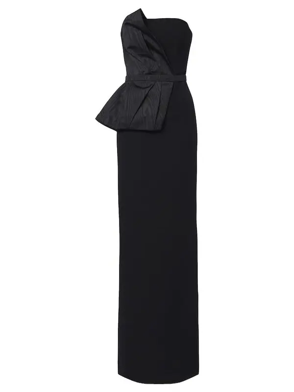 Safiyaa Kasia Draped Crêpe Gown - Black