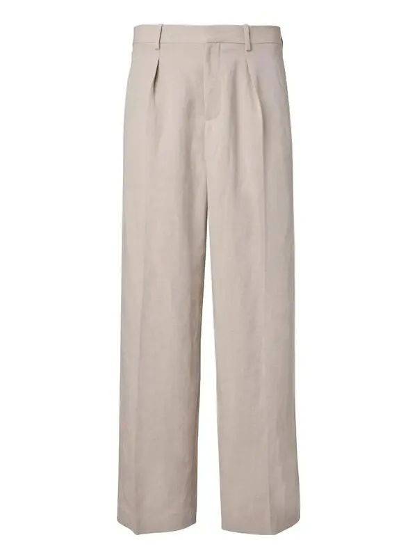 JW Anderson Linen-blend Wide-leg Pants - Beige