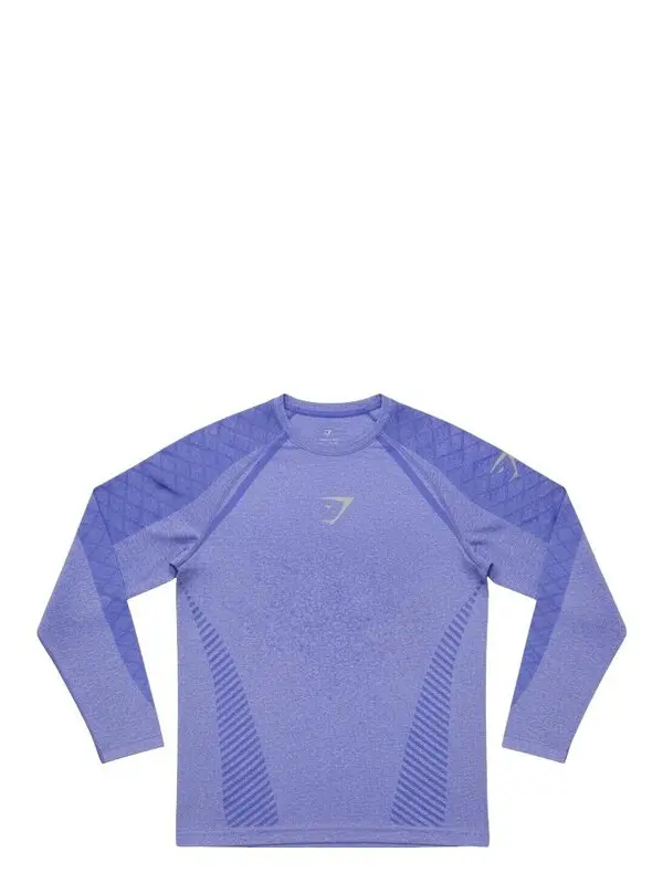 GYMSHARK Devant Seamless Longsleeve Slim Fit T-shirt - Amethyst