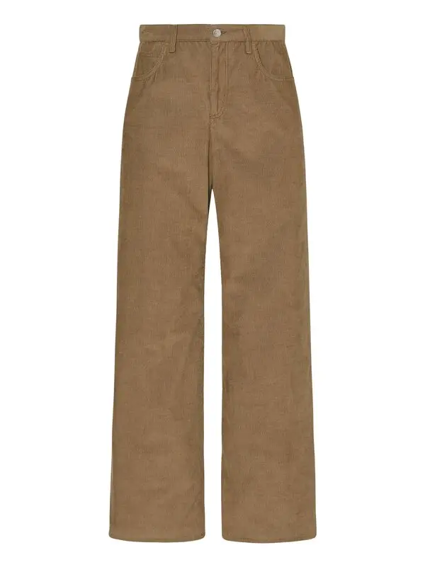 THE ROW Eglitta Wide Leg Cotton Corduroy Pants - Beige