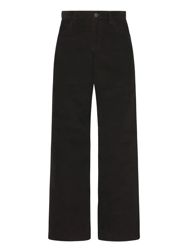 THE ROW Eglitta Wide Leg Cotton Corduroy Pants - Brown