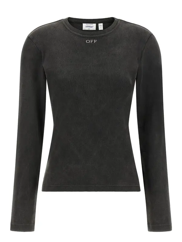 Off-White Off Stamp' Long Sleeve T-shirt - Black