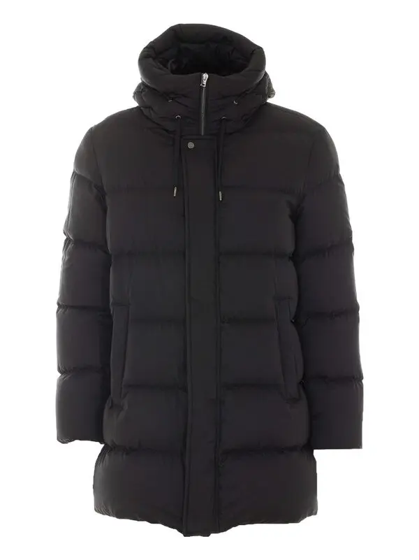 Herno Quilted Down Jacket With Shearling Detail - Black