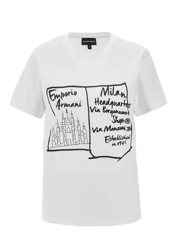 Emporio Armani Asv Organic Cotton T-shirt Woan - White