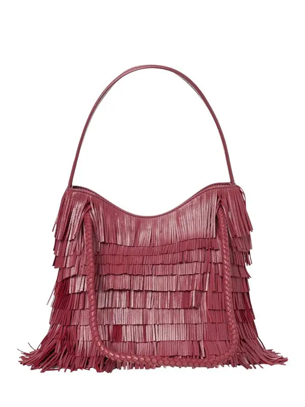 VISONA` Fringed Nappa Bag - Pink