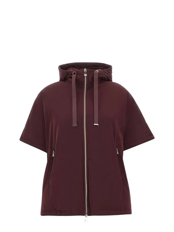 ELENA MIRO` Hooded Full Zip Sweatshirt - Red