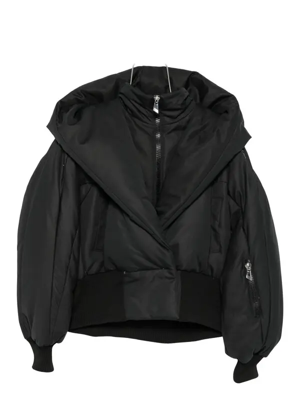 Attico Hooded Bomber Jacket - Black