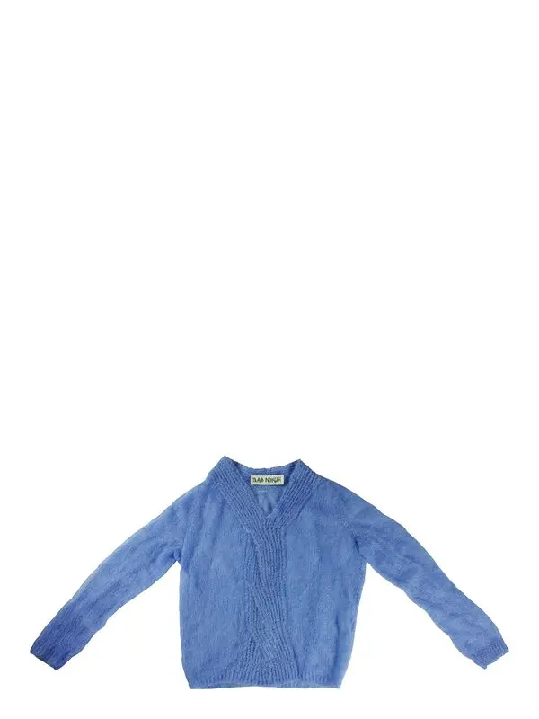 TRAMP IN DISGUISE Campanule Jumper Hand-knitted Mohair Blend - Blue