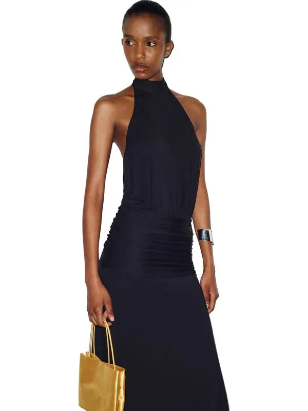 REFORMATION Anya Knit Dress - Black