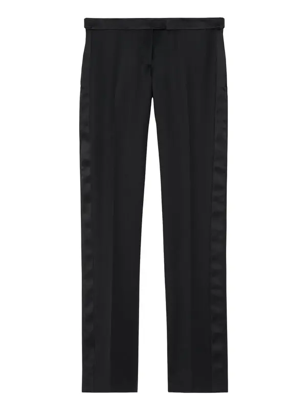 Alexander McQueen Tuxedo Trousers In Japanese Wool Barathea - Black