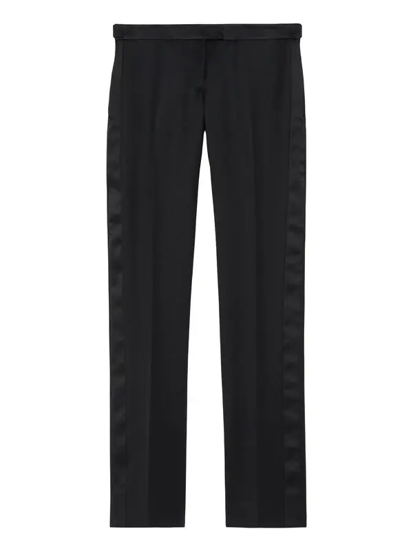 Alexander McQueen Tuxedo Trousers In Japanese Wool Barathea - Black