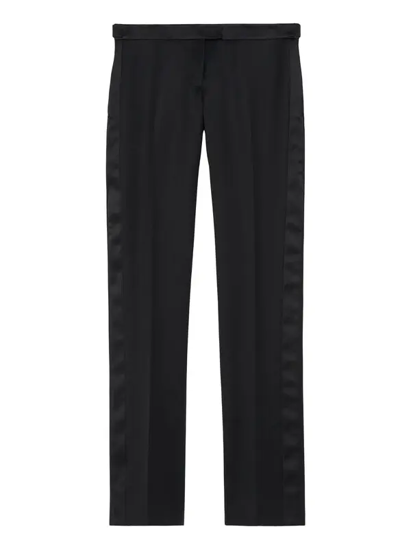 Alexander McQueen Tuxedo Trousers In Japanese Wool Barathea - Black
