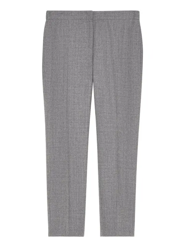 Alexander McQueen Wool Pinstripe Cigarette Trousers - Grey