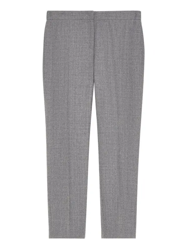 Alexander McQueen Wool Pinstripe Cigarette Trousers - Grey