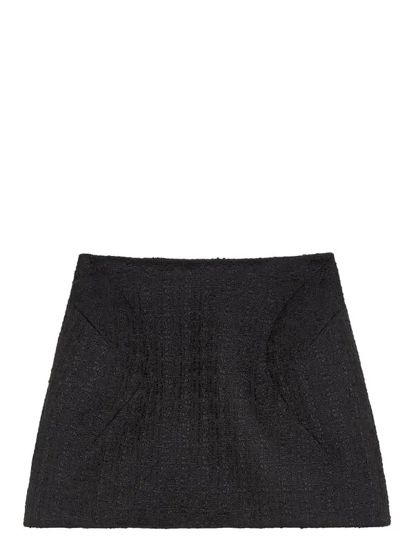 Alexander McQueen Light Tweed Mini Skirt - Black