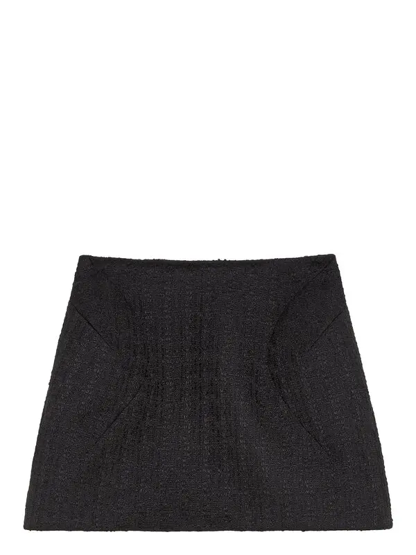 Alexander McQueen Light Tweed Mini Skirt - Black