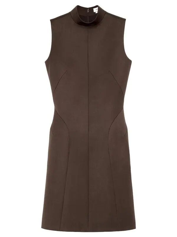 Alexander McQueen Wool Barathea Mini Dress - Brown
