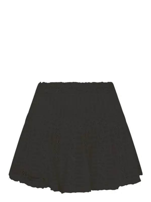 LoveShackFancy Rubyanne Crochet Lace A-line Mini Skirt - Black