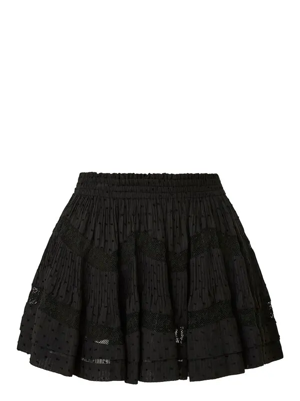 LoveShackFancy Lorianne Floral Mini Skirt - Black