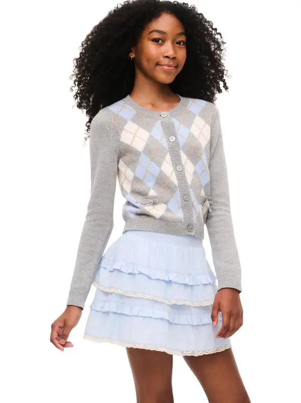LoveShackFancy Billie Mini Skirt - Chambray Sky