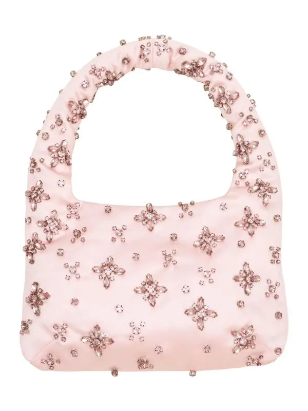 LoveShackFancy Serina Satin Rhinestone Mini Bag - Pink