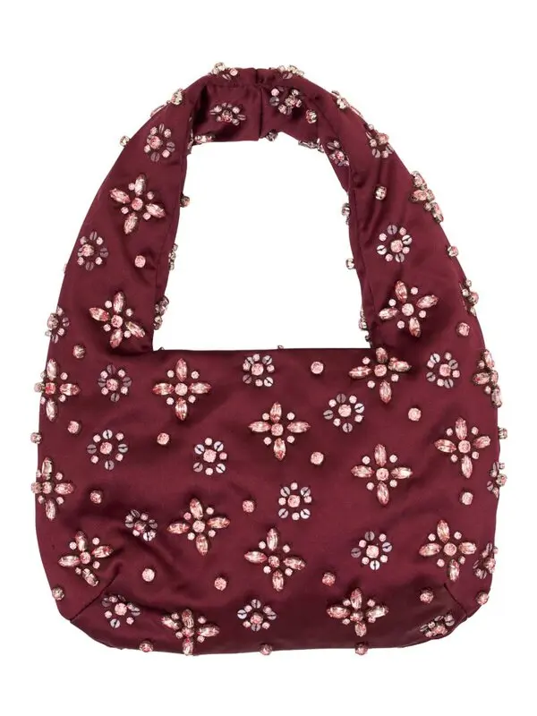LoveShackFancy Serina Satin Rhinestone Mini Bag - Pink