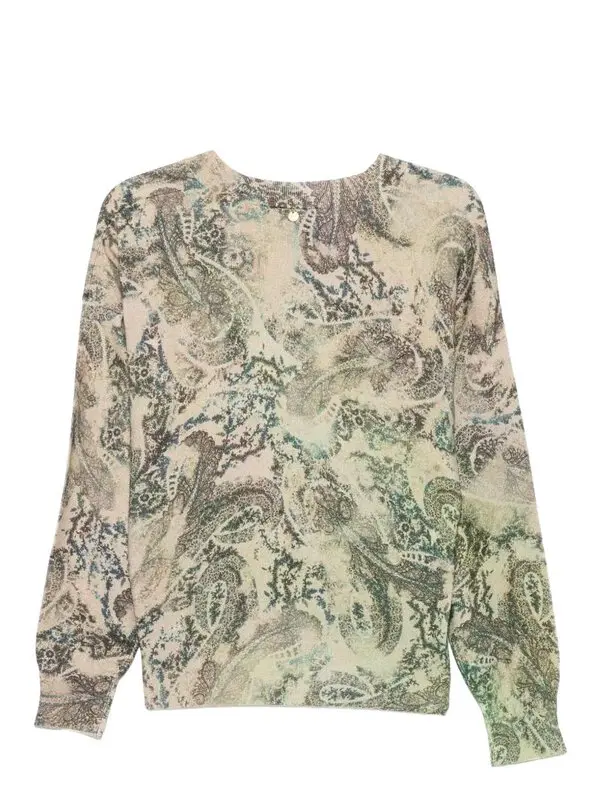Liu Jo Paisley Print V-neck Sweater - Neutrals