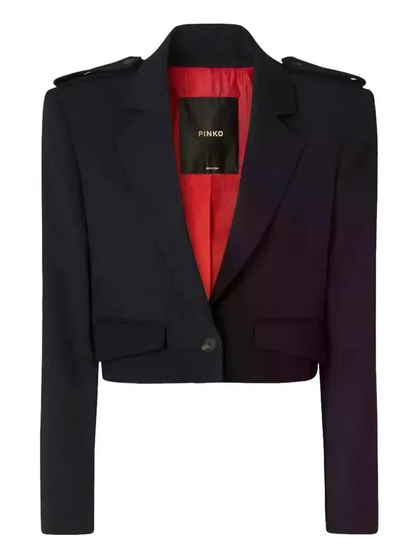 Pinko Cropped Jacket With Epaulettes - Black