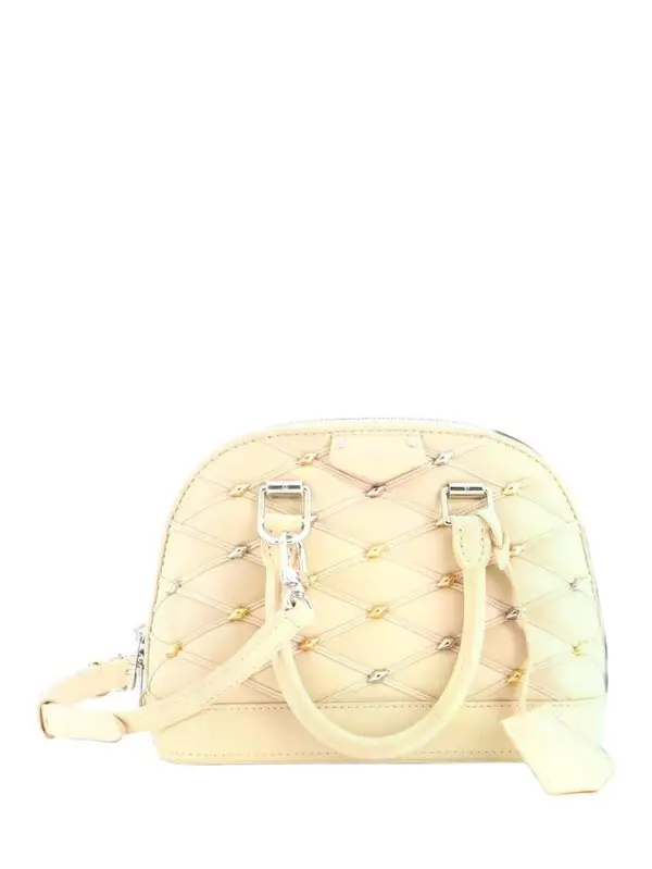 LOUIS VUITTON Alma Handbag Studded Malletage Leather Bb Shoulder Bag - Neutrals
