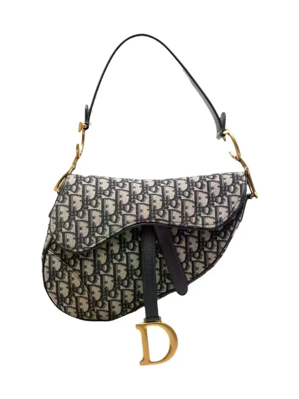 Dior 2020 Oblique Canvas Saddle Bag Shoulder Bag - Blue