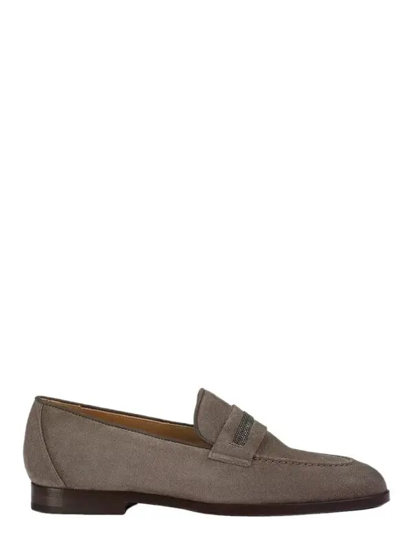 DOUCAL'S Micro-stud Suede Loafers - Brown