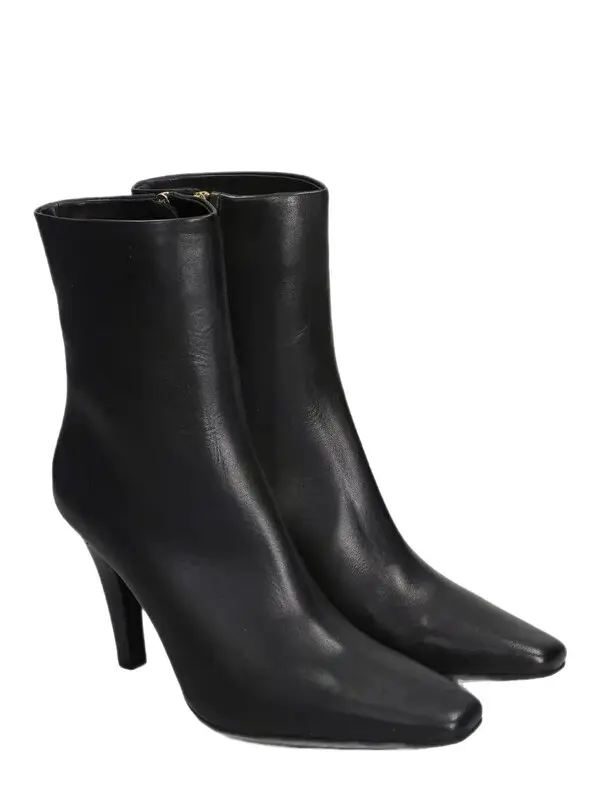 THE SELLER Square-toe Ankle Boots With Stiletto Heel And Gold-tone Hardware - Black